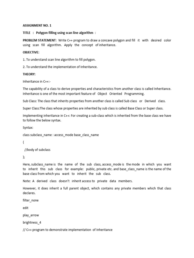 CG Writeup | PDF | Inheritance (Object Oriented Programming) | Class (Computer Programming)