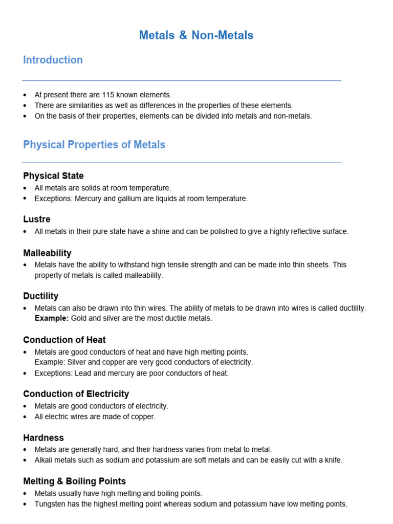 Metal and Non Metals | PDF | Metals | Corrosion