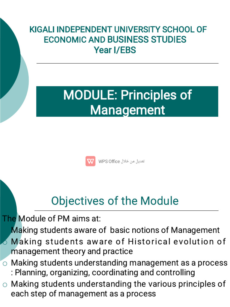 Principles of MGT Year 1 Ebs | PDF | Goal | Leadership
