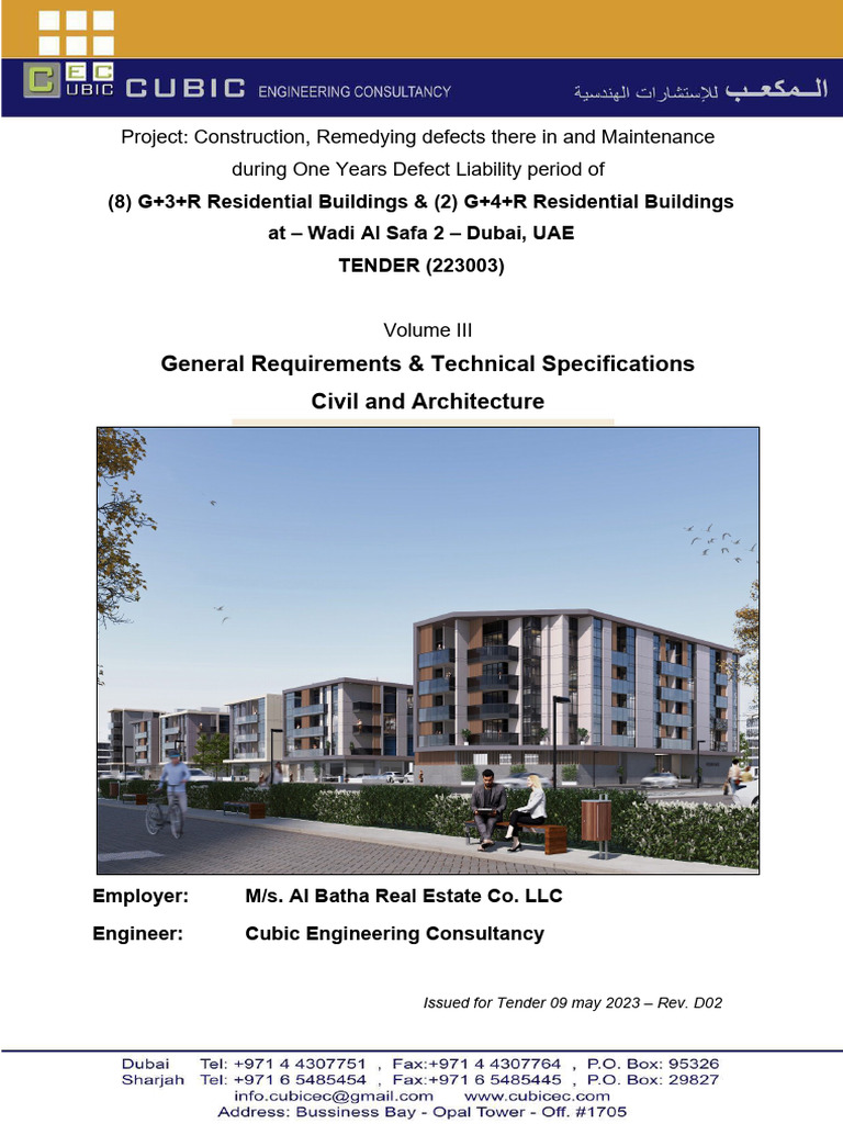 General Requirements & Technical Specifications Civil and Architecture ...