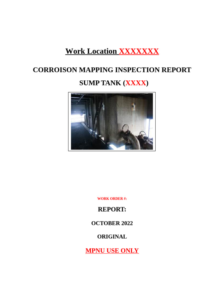 Sump Tank Report | PDF | Corrosion | Ultrasound