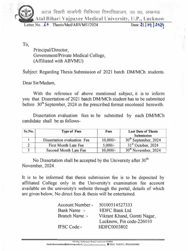 Proforma For Submission of Dissertation DM MCH ABVMUUP-merged | PDF ...