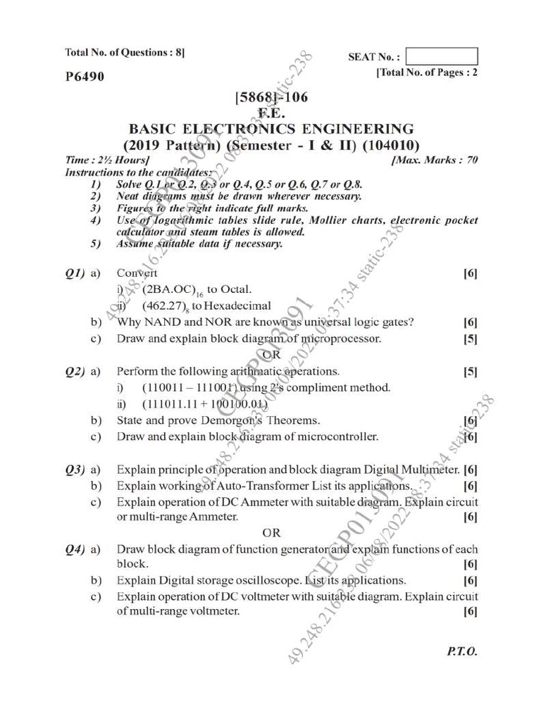 BXE Official Paper Solution | PDF | Logic Gate | Central Processing Unit