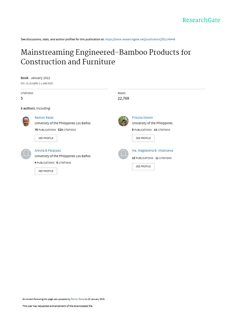 Mainstreamingengineered Bamboo | PDF | Wood | Bamboo