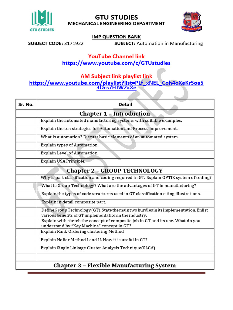 AM IMP Question GTU STUDIES | PDF | Actuator | Robot