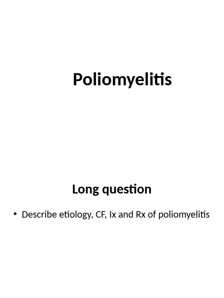 Poliomyelitis-1 | PDF | Virus | Medical Specialties