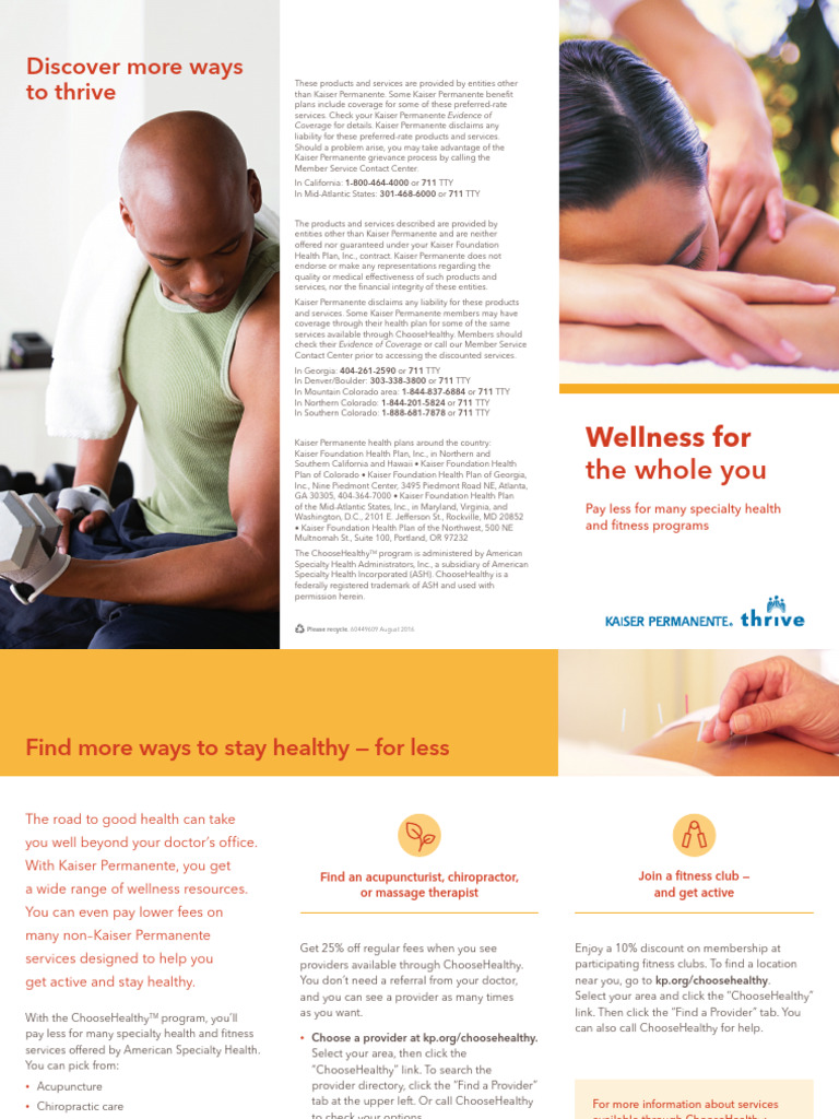 Choose Healthy Affinity Brochure Final | PDF | Kaiser Permanente ...
