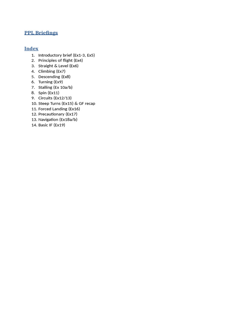 PPL Briefings | PDF | Lift (Force) | Drag (Physics)