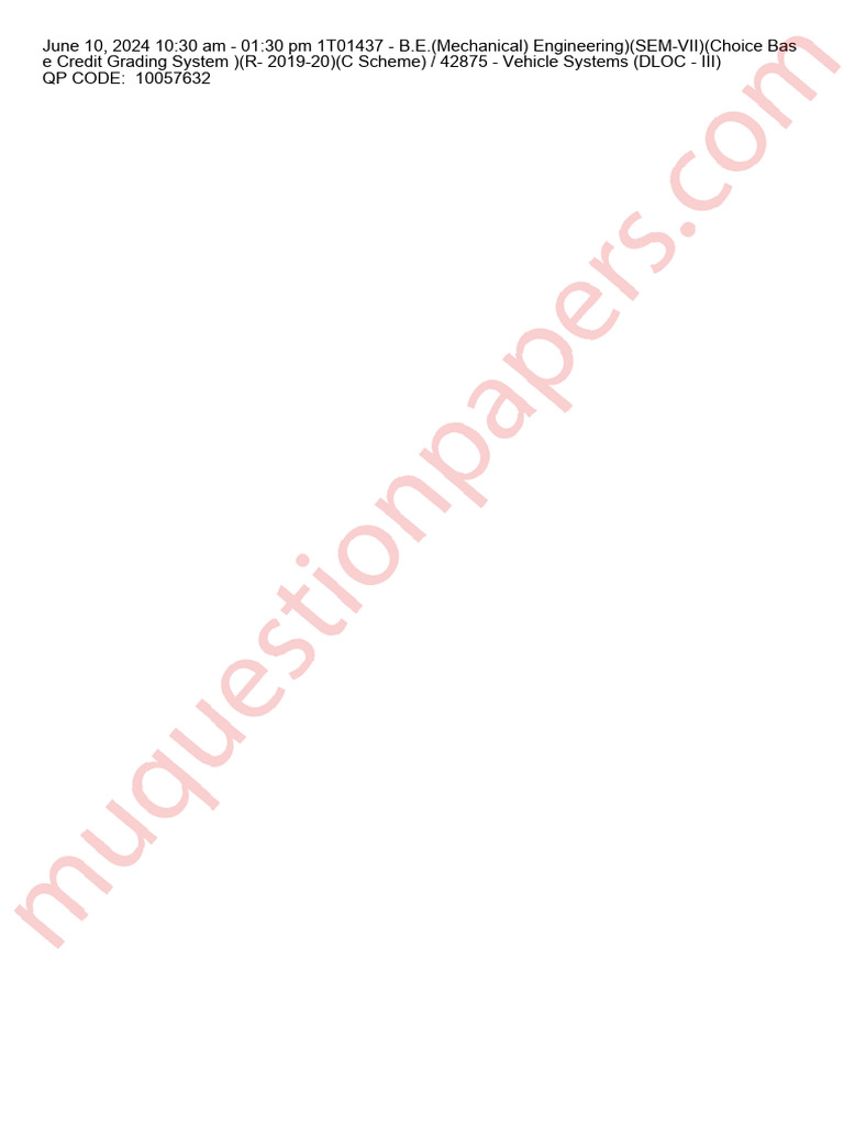 Be - Mechanical Engineering - Semester 7 - 2024 - May - Dloc III Vehicle Systems Rev 2019 C ...