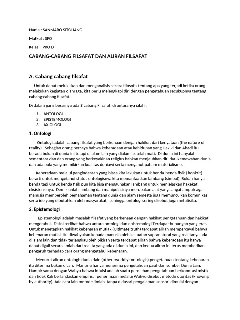 Ringkasan SFO. SANMARO SITOHANG | PDF