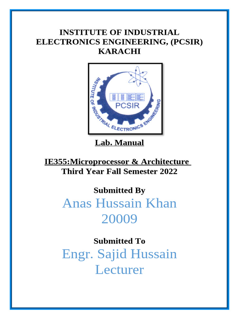 Lab Manual M&A 1-5 | PDF | Input/Output | Assembly Language