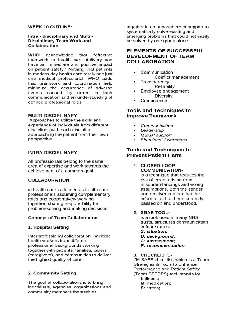 Ncm 119 Lec Week 10pdf.io | PDF | Caregiver | Nursing