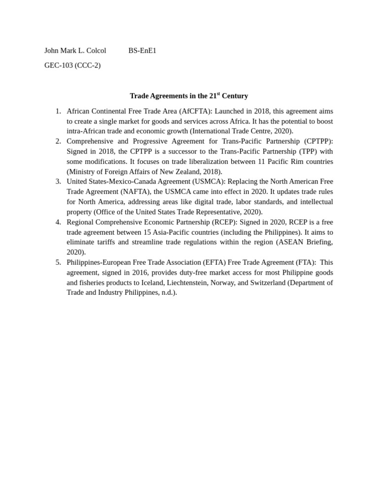 Conworld Trading Agreemengts | PDF | Trans Pacific Partnership | Free Trade