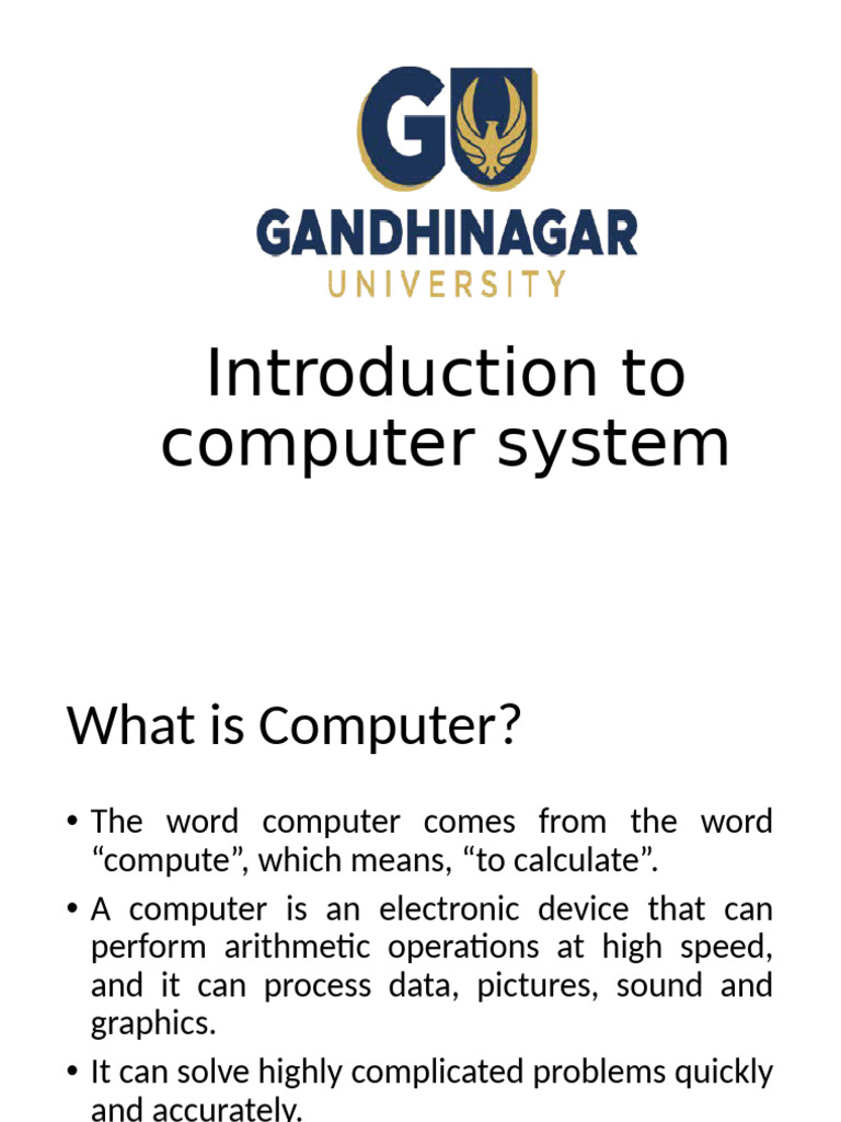 Introduction To Computer System | PDF | Operating System | Computer ...