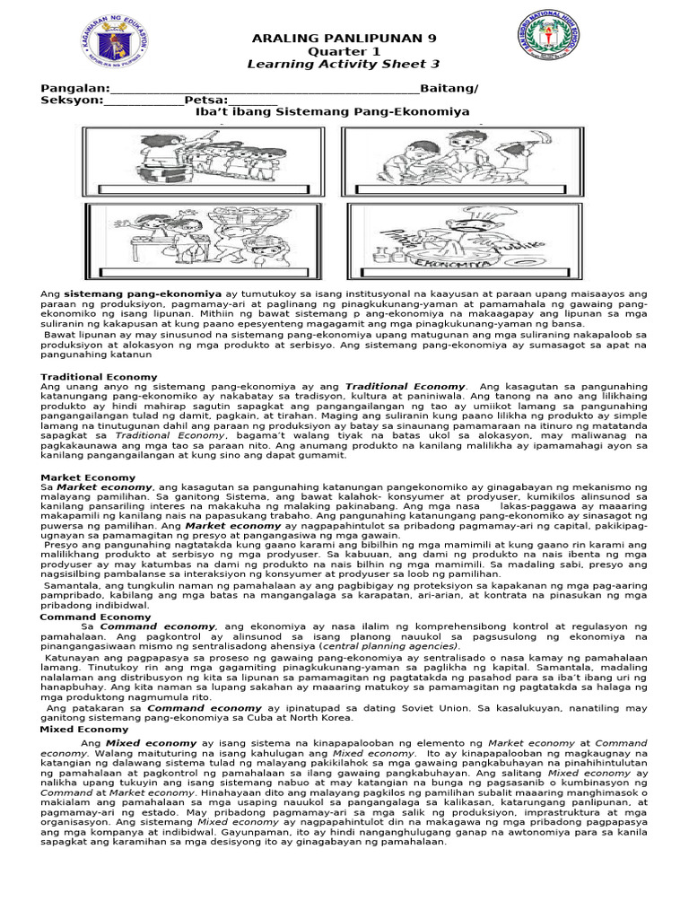 LAS Q1-W3 - Arpan 9 | PDF