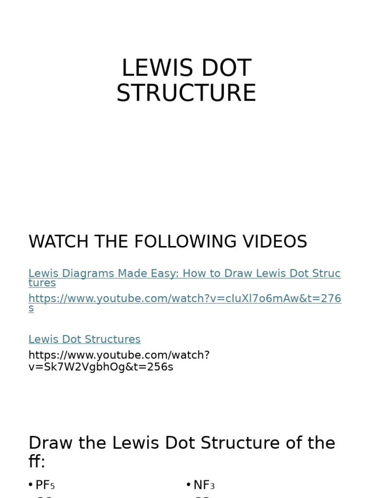 Lewis Dot Structure | PDF