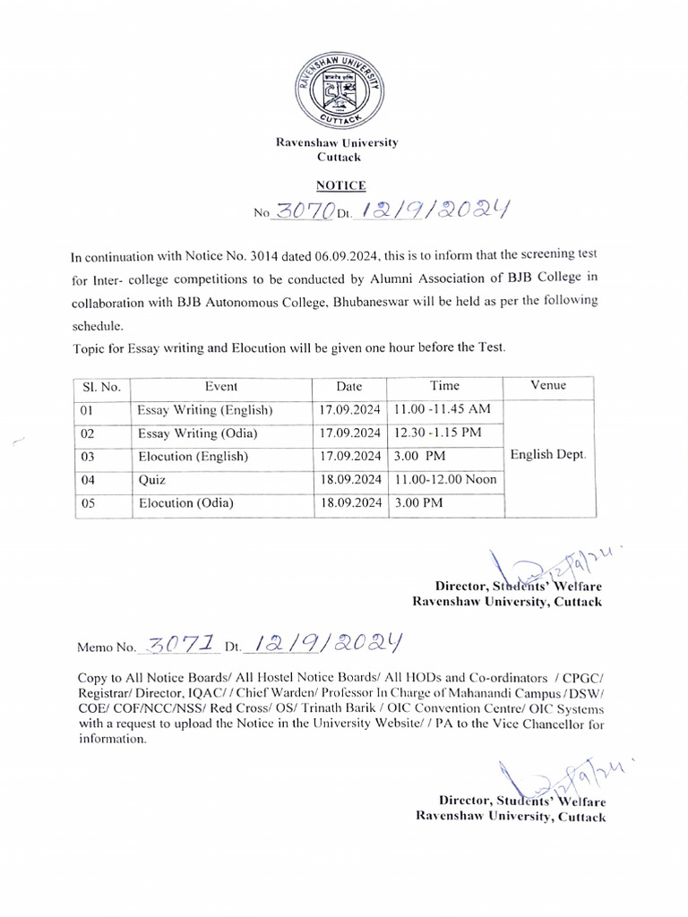 Notice For Screening Test | PDF