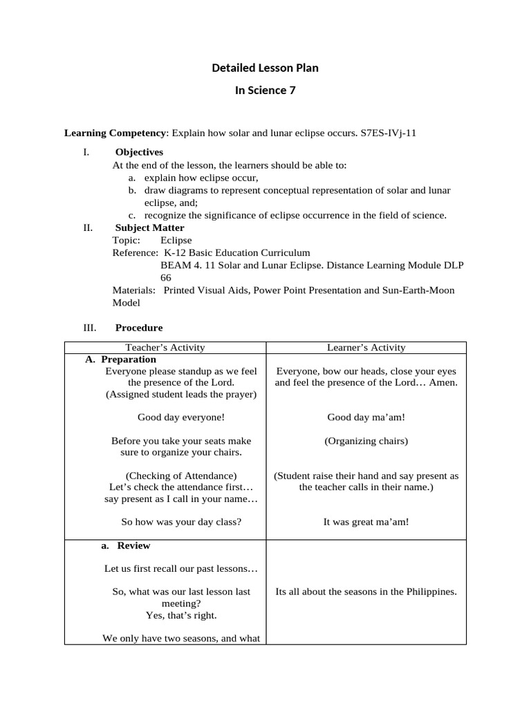 Science 7: Solar and Lunar Eclipses | PDF | Eclipse | Shadow