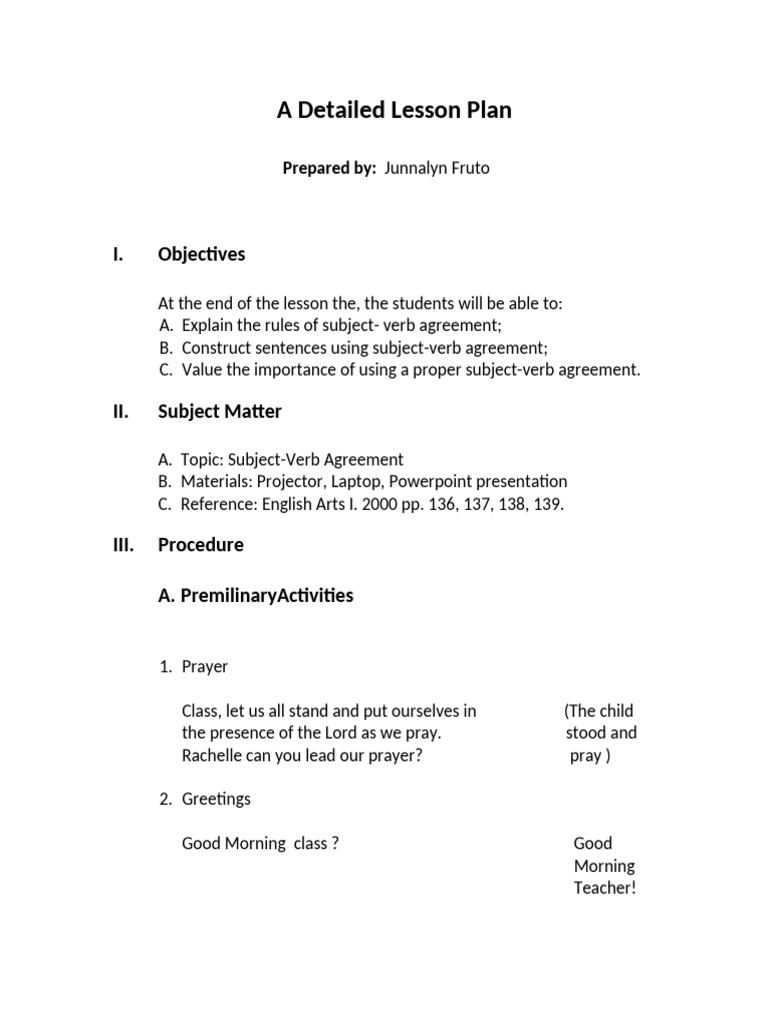 A Detailed Lesson Plan 2 | PDF | Human Communication | Linguistics
