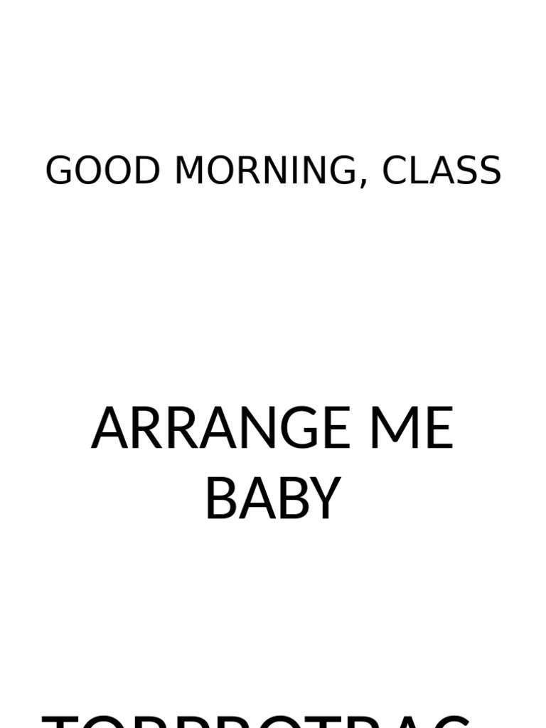 Good Morning, Class | PDF