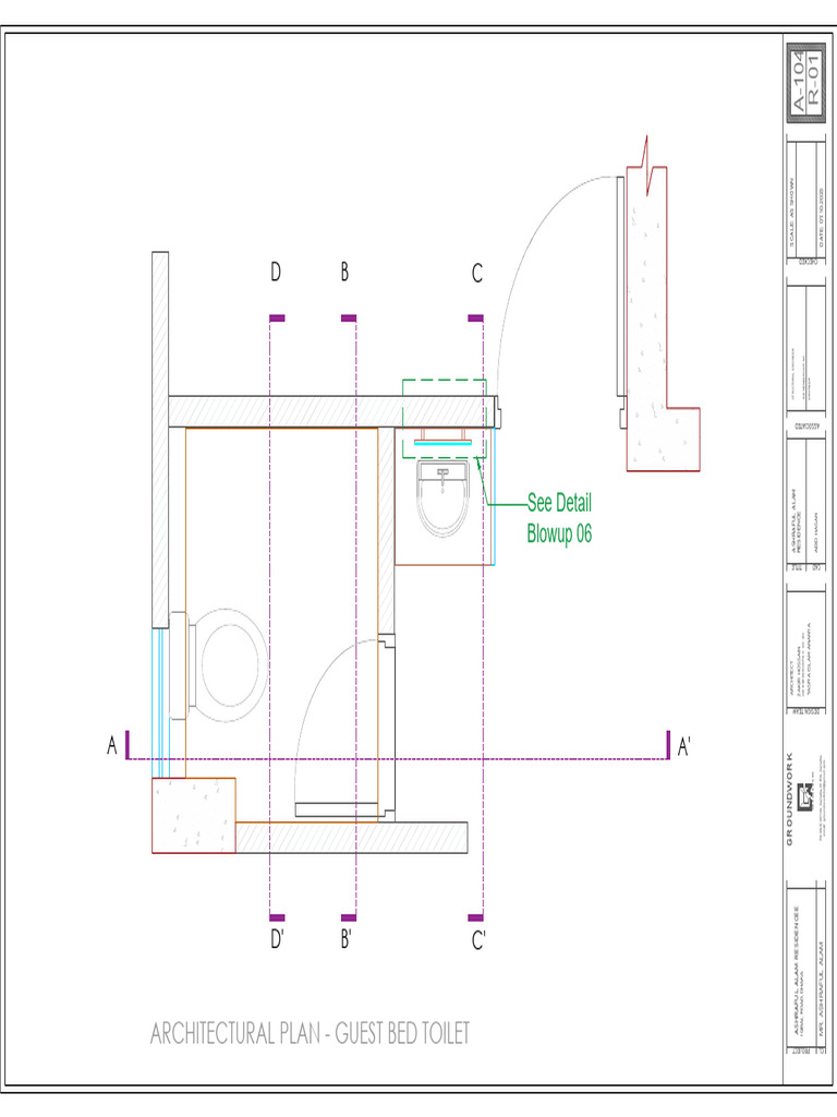 Architectural Plan - Guest Bed Toilet: See Detail Blowup 06 | PDF