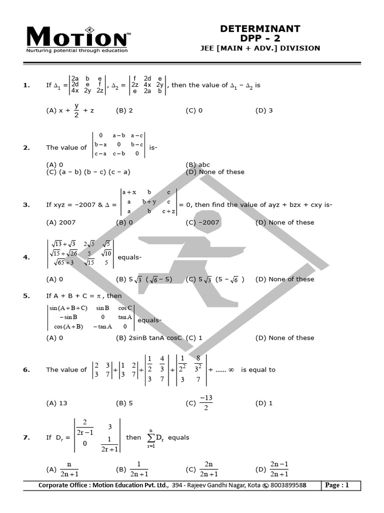 DPP-2 Determinant Ques @GB Sir | PDF