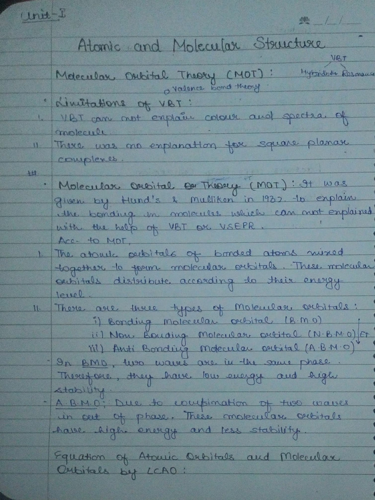Atomic and Molecular Structure | PDF