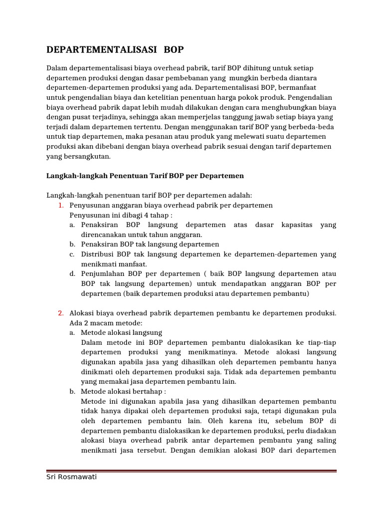 10_DEPARTEMENTALISASI BOP | PDF