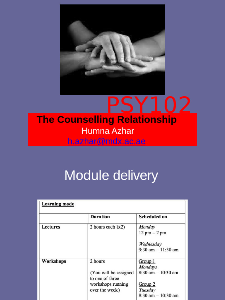 Week 1 Lecture 1 Module Intro | PDF | Psychotherapy | Learning