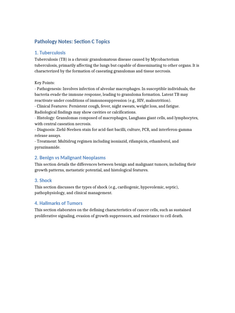 Pathology Notes Section C | PDF