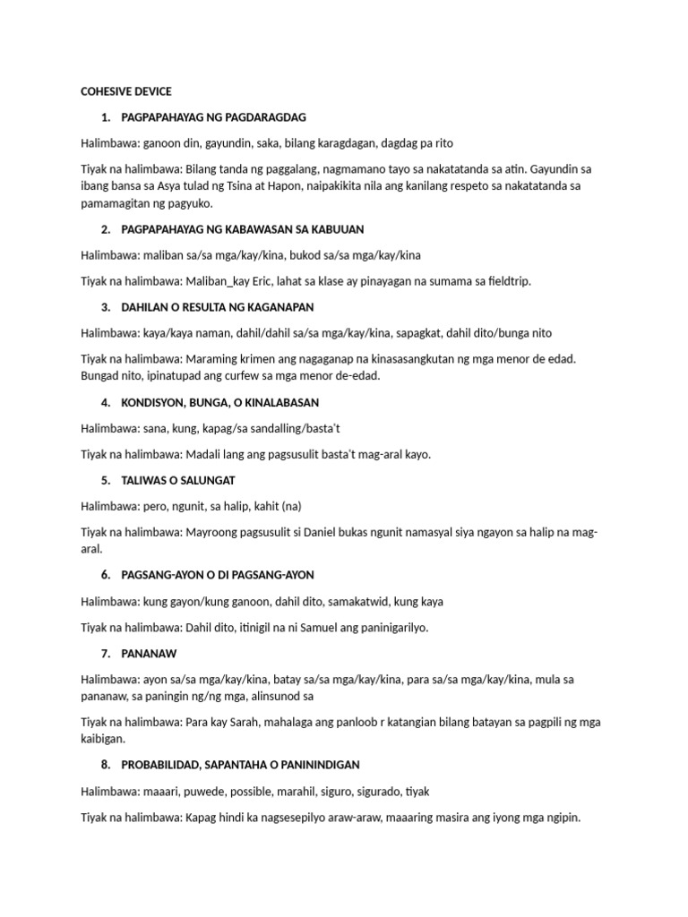 Cohesive Device | PDF