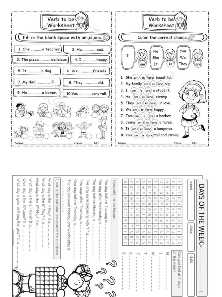 Verb To Be+days of The Week | PDF