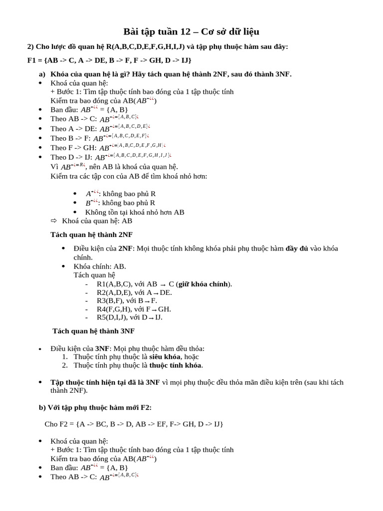 Bai Tap Tuan 12 | PDF