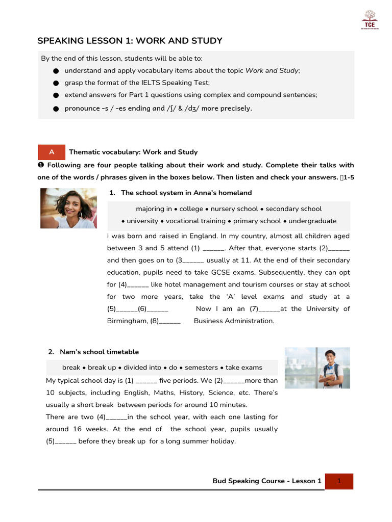 Speaking Lesson Class Handout | PDF | International English Language ...