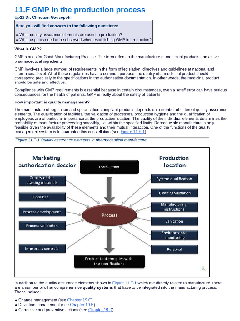 11.F GMP in the production process | PDF | Business