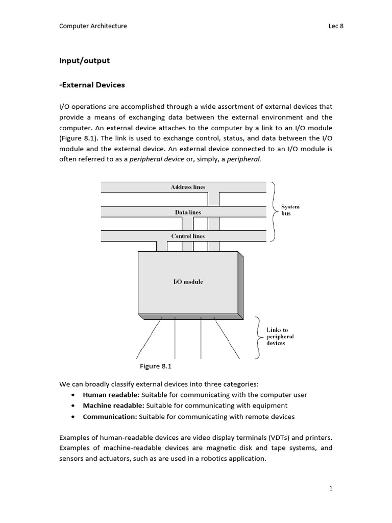 COA_lec8 | PDF | Input/Output | Central Processing Unit