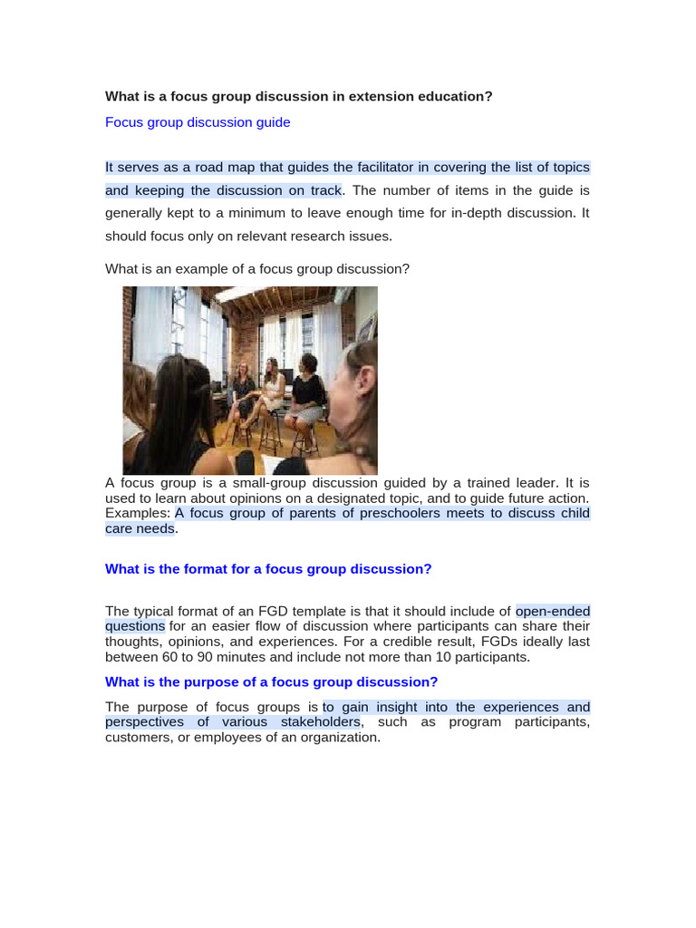 Understanding Focus Group Discussions | PDF | Focus Group | Cognition