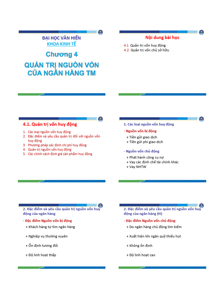 5. Chuong 4. Quan Tri Nguon Von Cua NHTM - SV | PDF