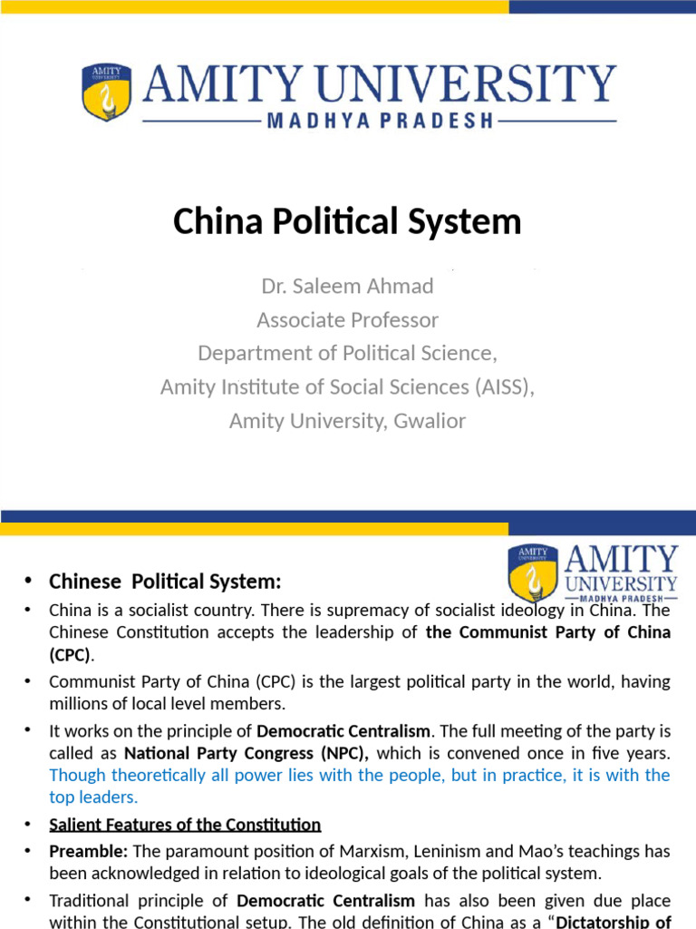 Overview of China's Political System | PDF | Communism | United States ...