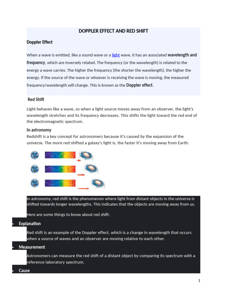 2. Doplers effect | PDF | Redshift | Doppler Effect