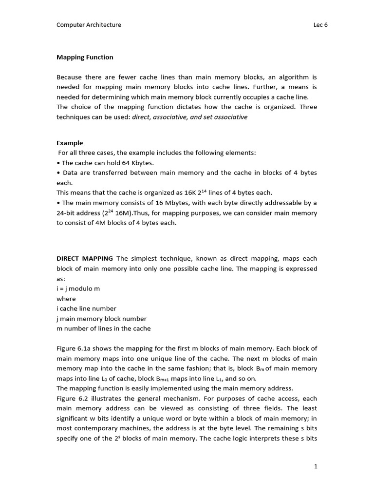 COA - Lec6 2 | PDF | Cpu Cache | Bit
