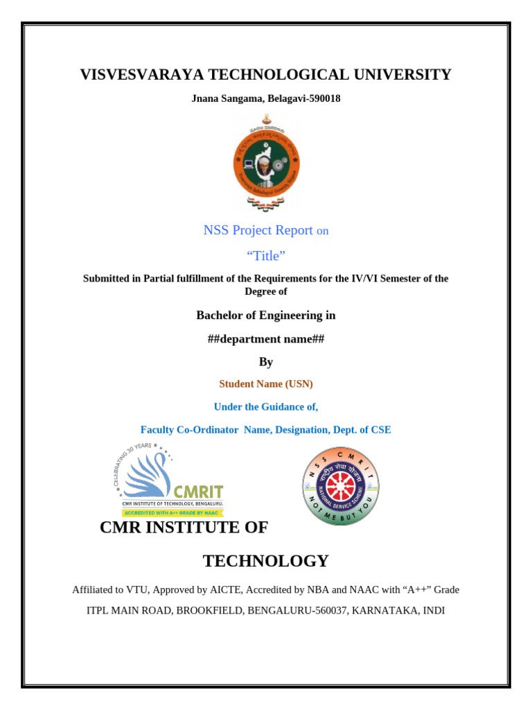 VTU-NSS Report Template Final | PDF | Organic Farming | Agriculture