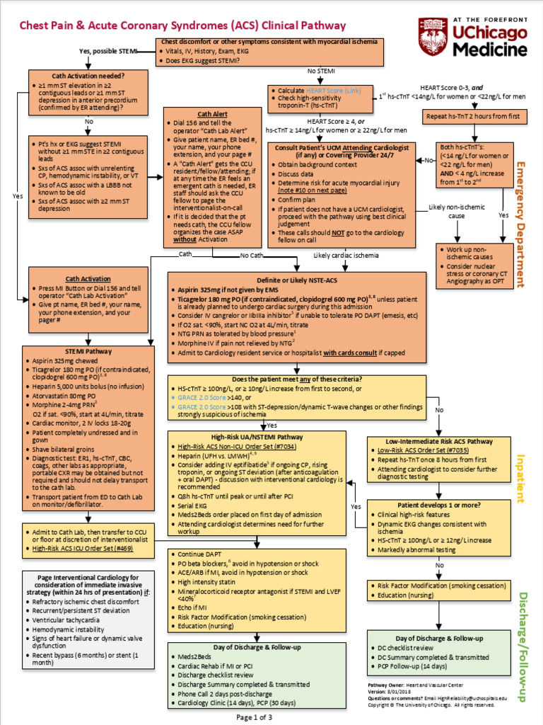 ACS-pathway | PDF | Myocardial Infarction | Cardiology