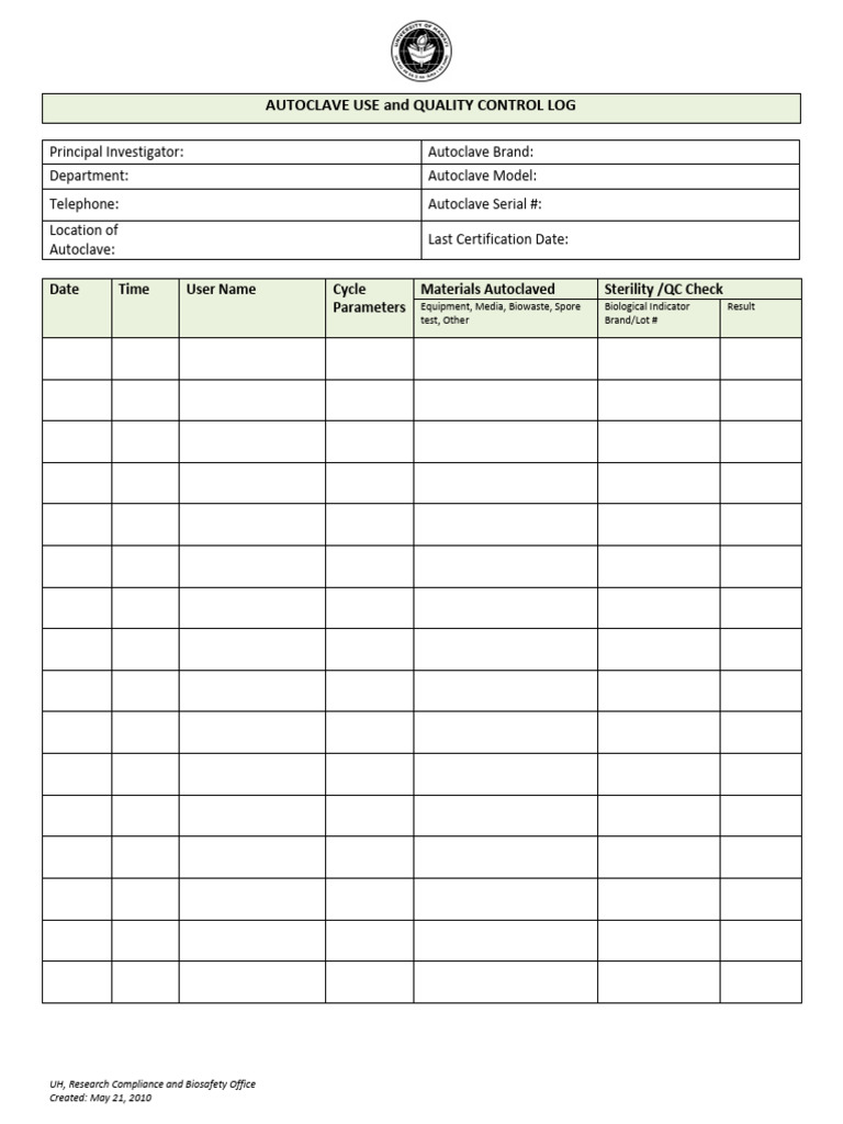 Autoclave_Use_and_Quality_Control_Log | PDF