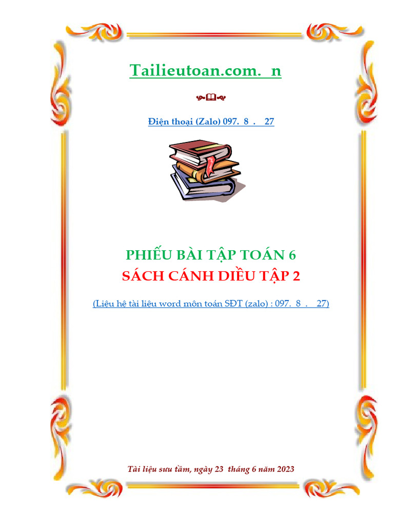 Phieu Bai Tap Tuan Toan 6 Canh Dieu Tap 2 | PDF