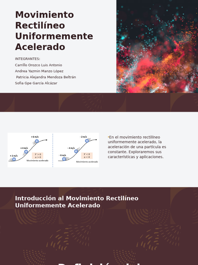 Movimiento Rectilíneo Uniformemente Acelerado U3 | PDF
