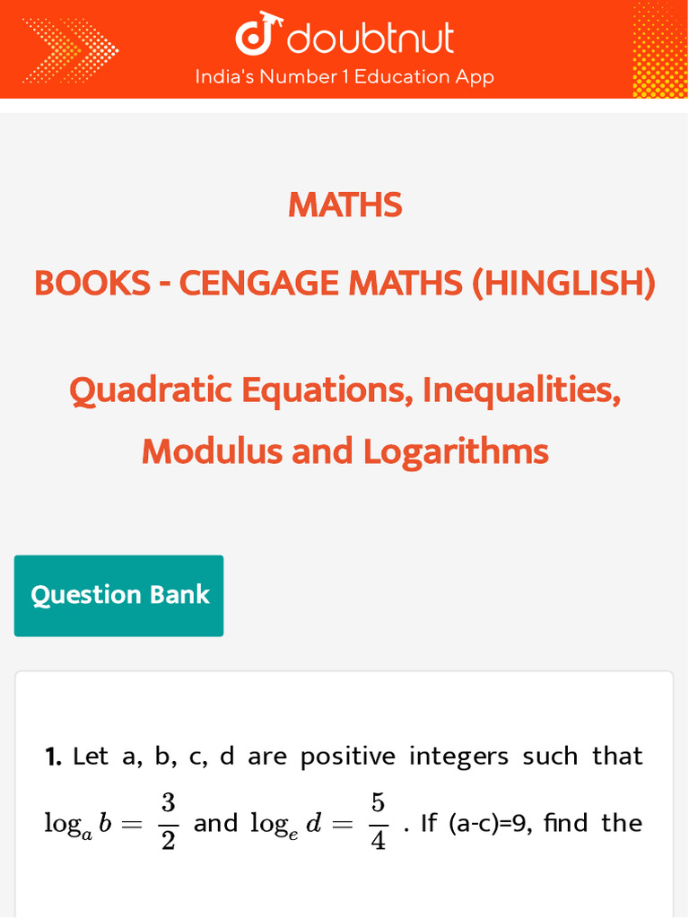 27103-books-doubtnut-question-bank | PDF | Equations | Numbers