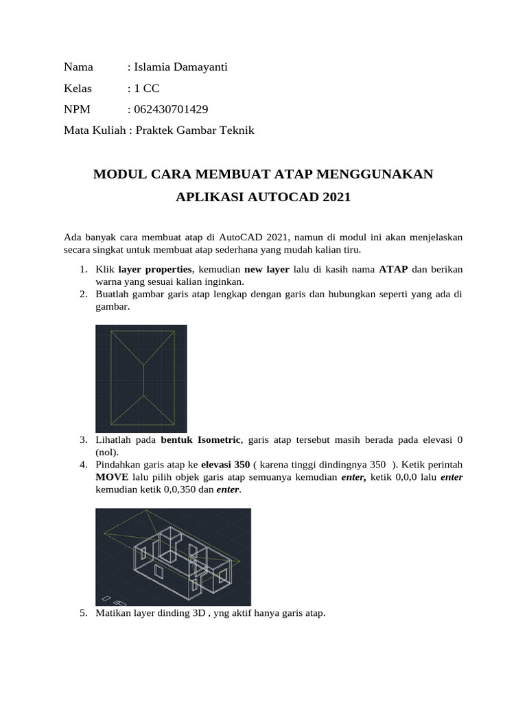 Modul Atap Sederhana di AutoCAD 2021 | PDF