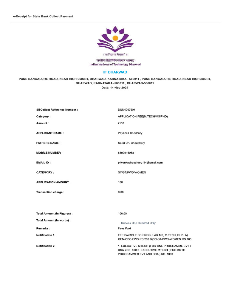 IIT Dharwad BSBE | PDF