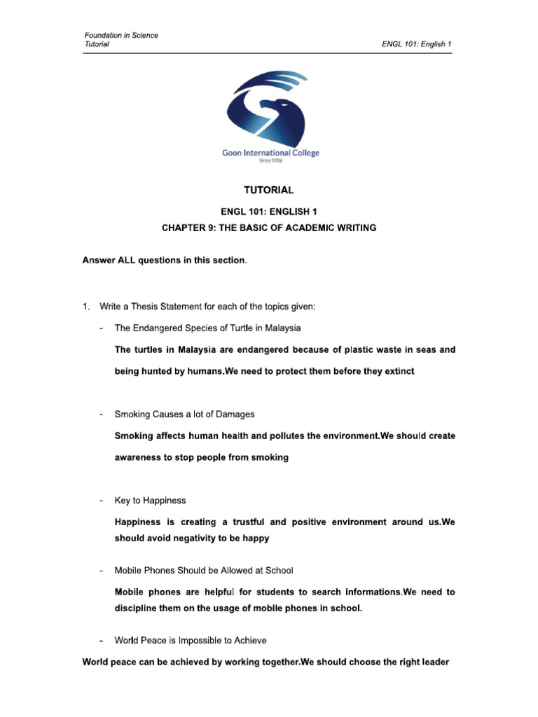 English Tutorial Week 12-Guganesh | PDF